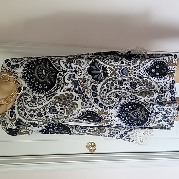 Renuar | Dresses | Renuar Paisley Lace Mini Dress Sz 36 Europe | Poshmark